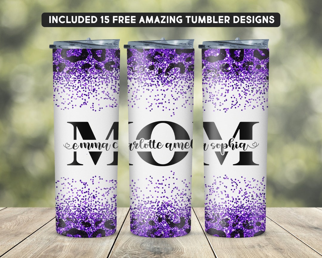 Purple Mom Tumbler Wrap Png, Add Kids Names Png, Mother's Day Png ...