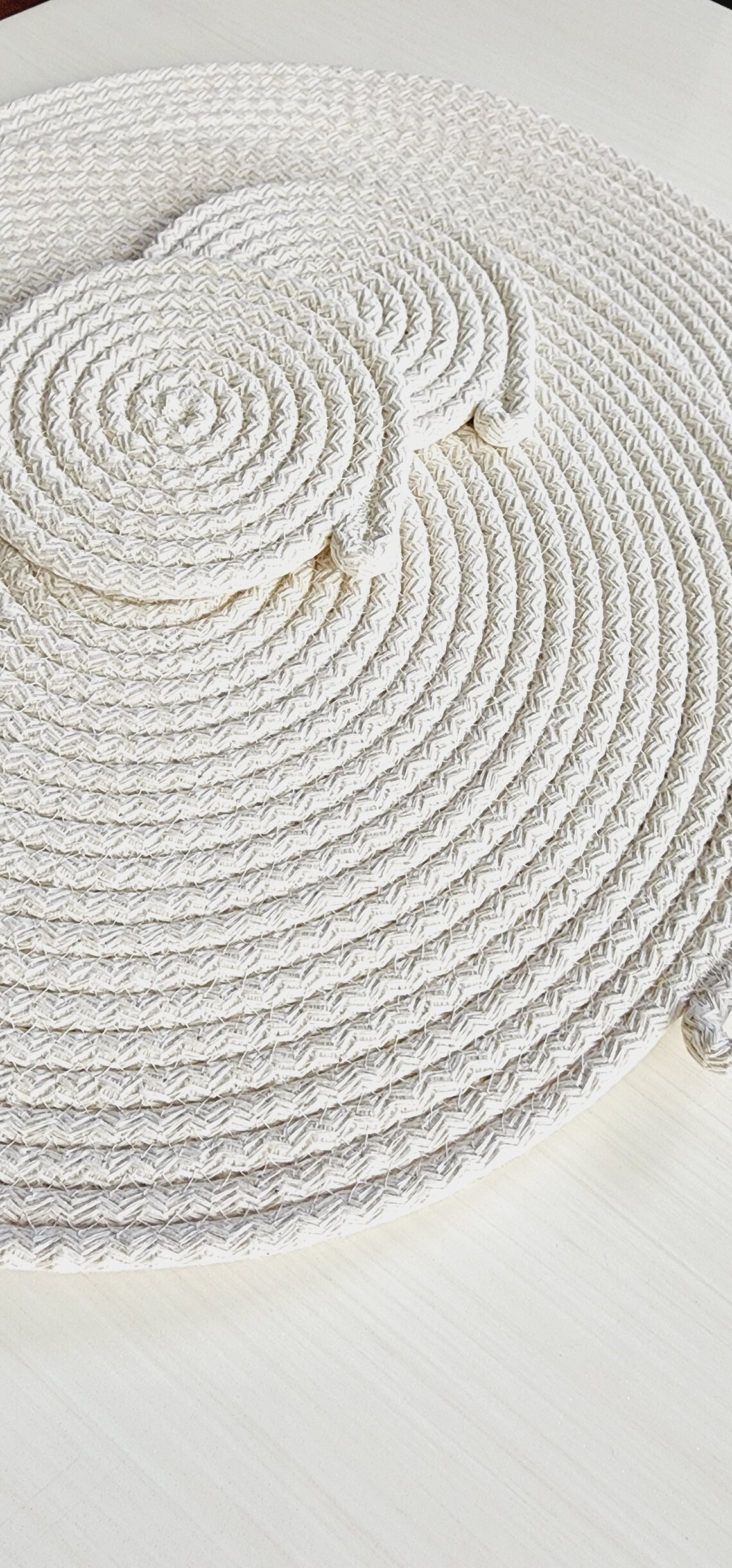 Cotton Rope Placemats and Coasters, Natural Cotton Braided Placemats ...