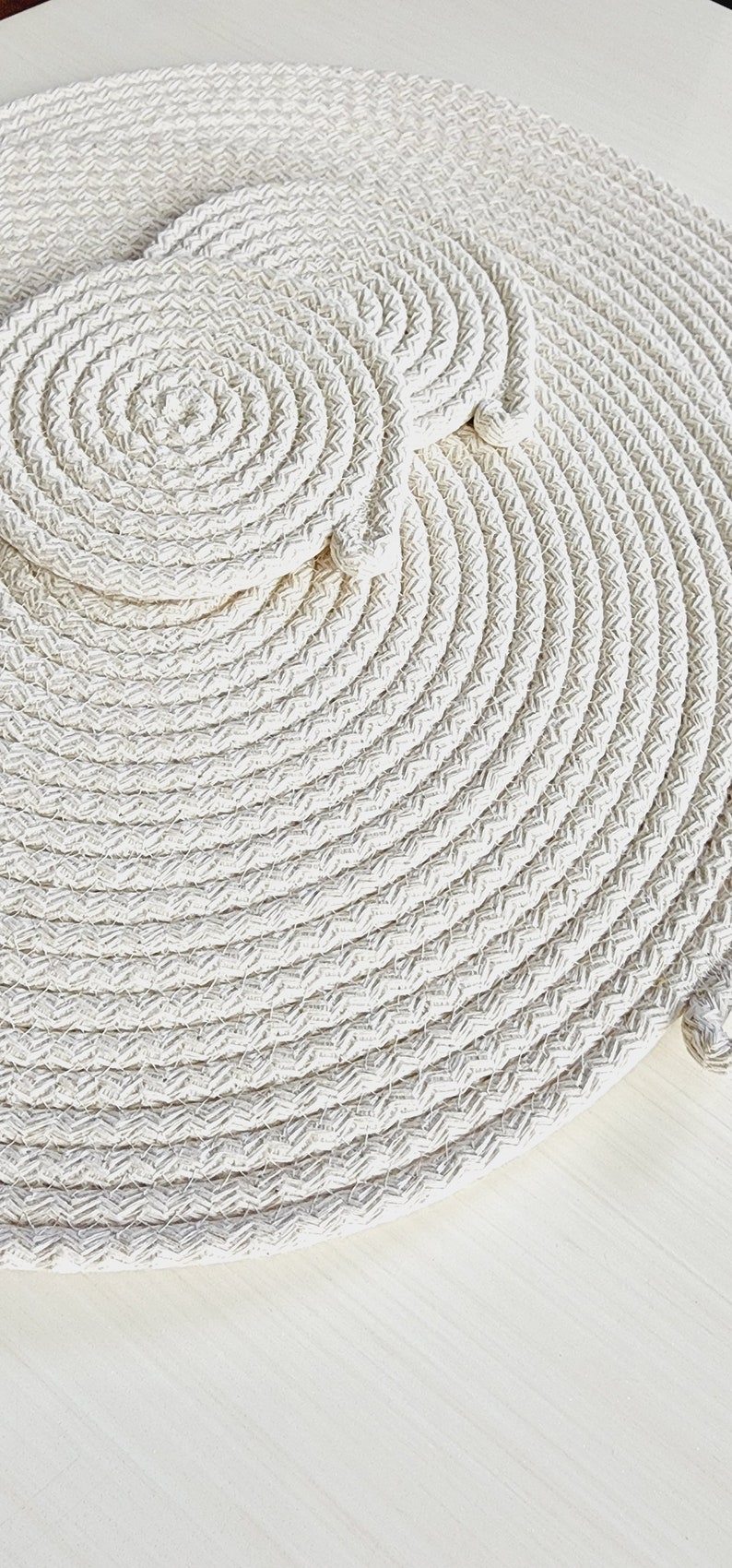 Cotton Rope Placemats and Coasters, Natural Cotton Braided Placemats ...
