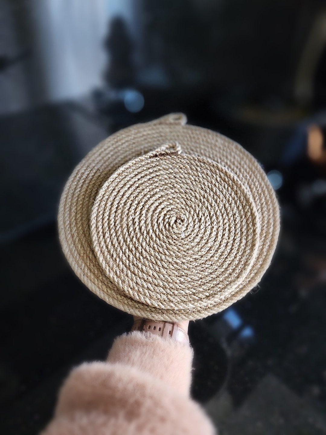 Set of 2 Jute Rope Trivet 10inch-7inch,natural Round Trivets for Hot ...