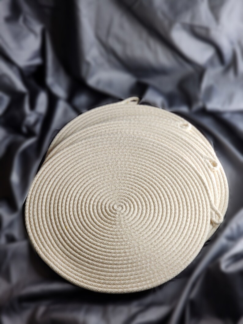 Cotton Rope Placemats and Coasters, Natural Cotton Braided Placemats ...
