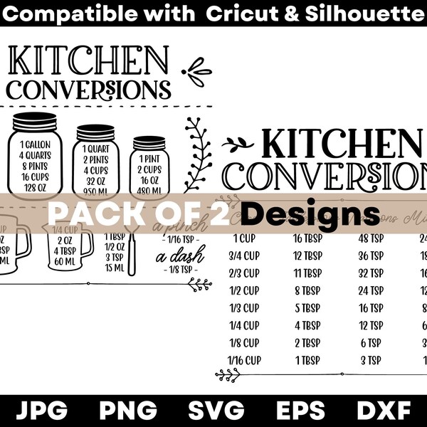 Kitchen Conversion Chart Svg - Etsy