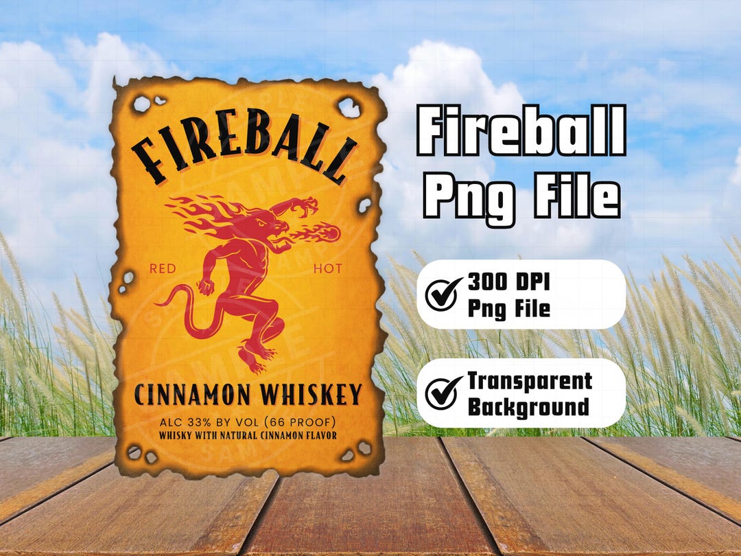 Fireball Label PNG, Fireball Cinnamon Whiskey PNG, Digital Download ...