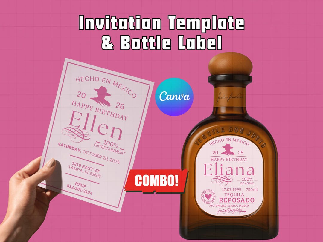 Don Julio Custom Label and Don Julio Custom Themed Invitation Canva ...