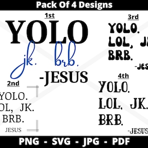 Yolo Jk Brb Jesus SVG, Funny Easter Jesus Svg, Jesus Yolo Svg, Funny ...