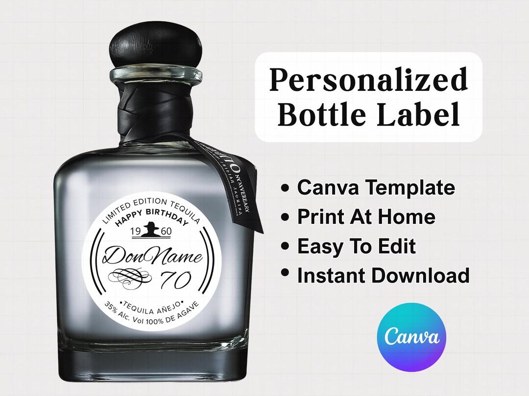 Printable Don Julio Labels, Custom Tequila Canva Template, Personalized ...