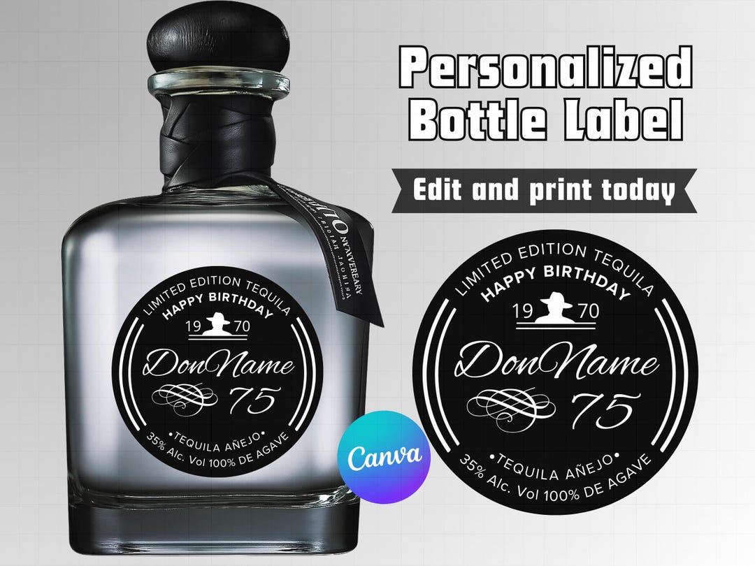 Don Julio 70 Label Canva Template, Custom Tequila Bottle Label, Don ...