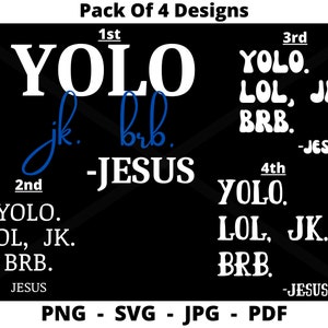 Yolo Jk Brb Jesus SVG, Funny Easter Jesus Svg, Jesus Yolo Svg, Funny ...