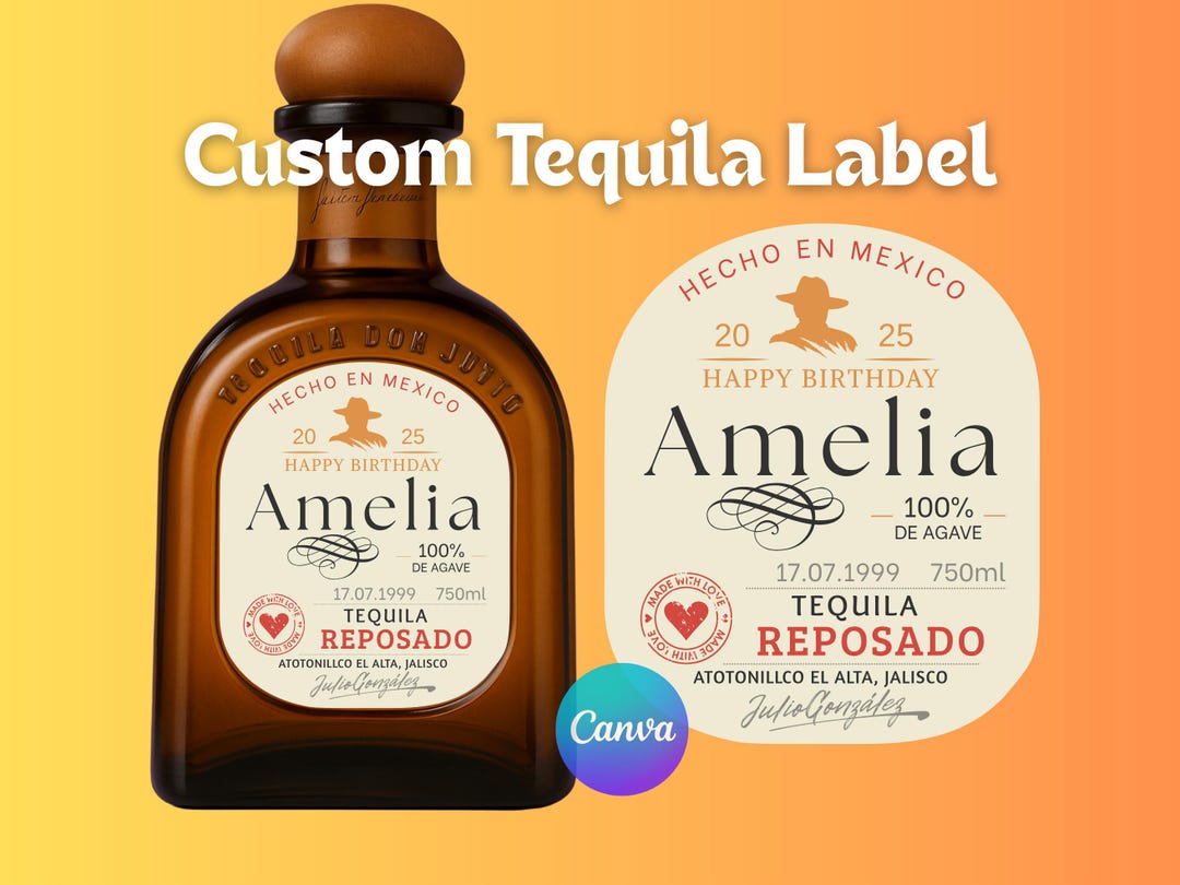 Don Julio Custom Tequila Label, Tequila Labels, Birthday Tequila Label ...