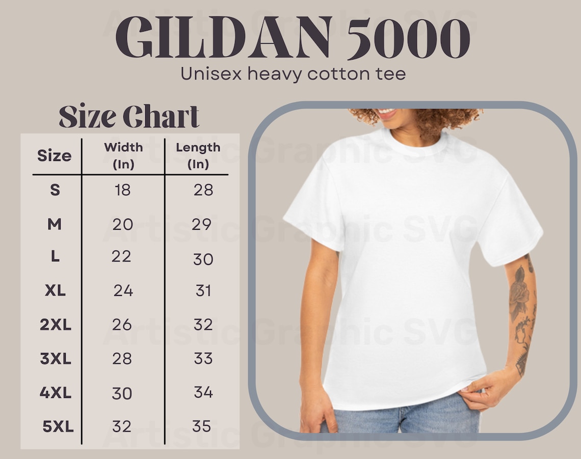 Gildan 5000 Size Chart Gildan Size Chart 5000 Size Chart Gildan 5000 ...