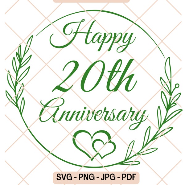 20th Anniversary Template - Etsy