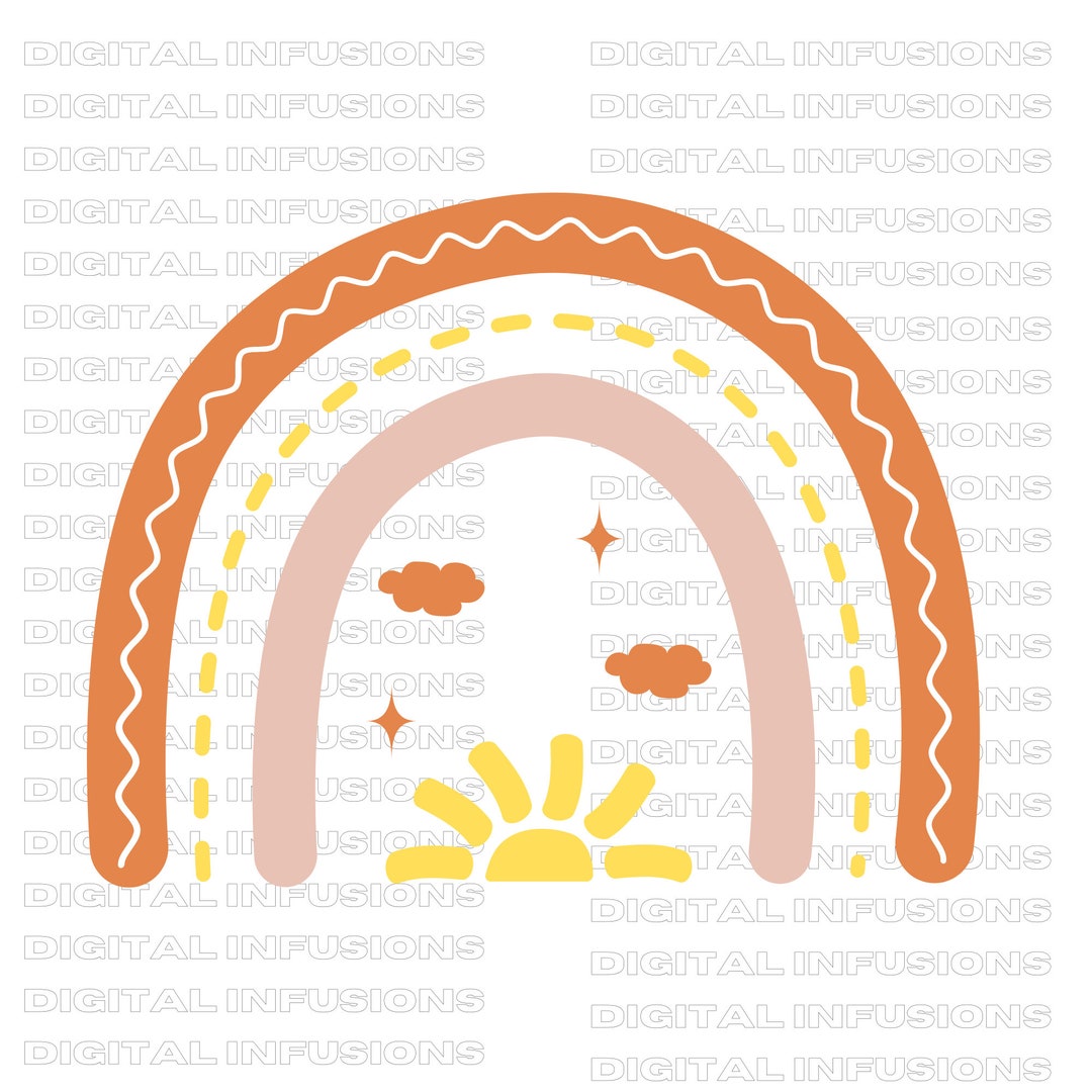 Sunny BOHO Rainbow SVG, Silhouette & Cricut SVG Cut Files - Etsy