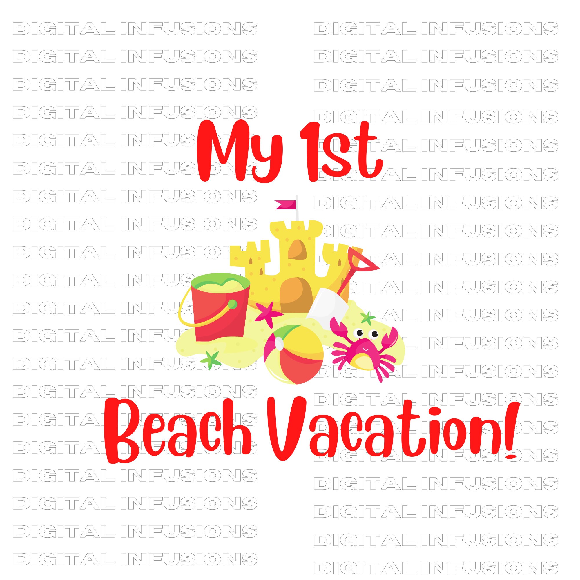 My 1st Beach Vacation, Children's SVG & PNG Files - Etsy