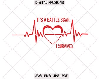 Heart Attack Survivor's SVG / PNG Digital Files for Cutting ...