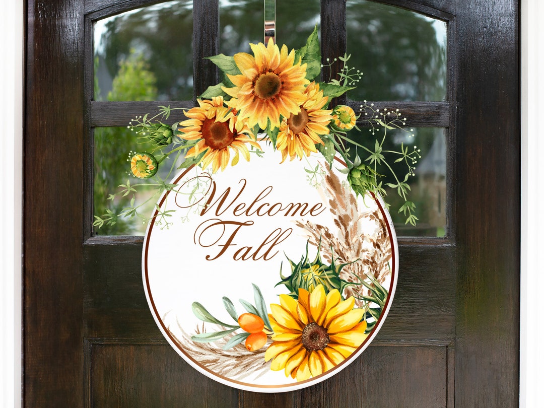 Welcome Fall, Round Door Sign PNG Design Files for Sublimation ...