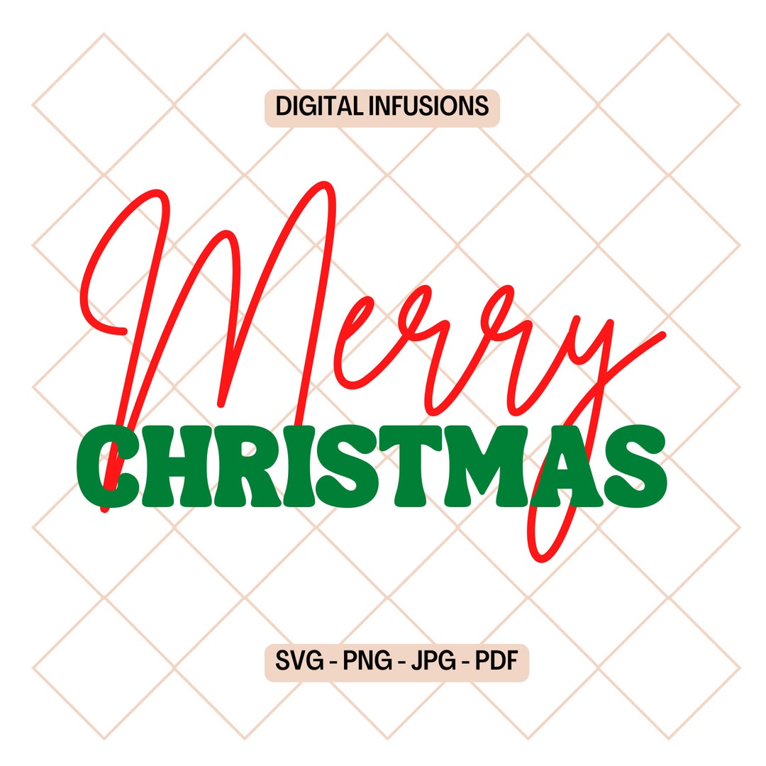 Merry Christmas, Script SVG | PNG Files for Cutting, Sublimation ...