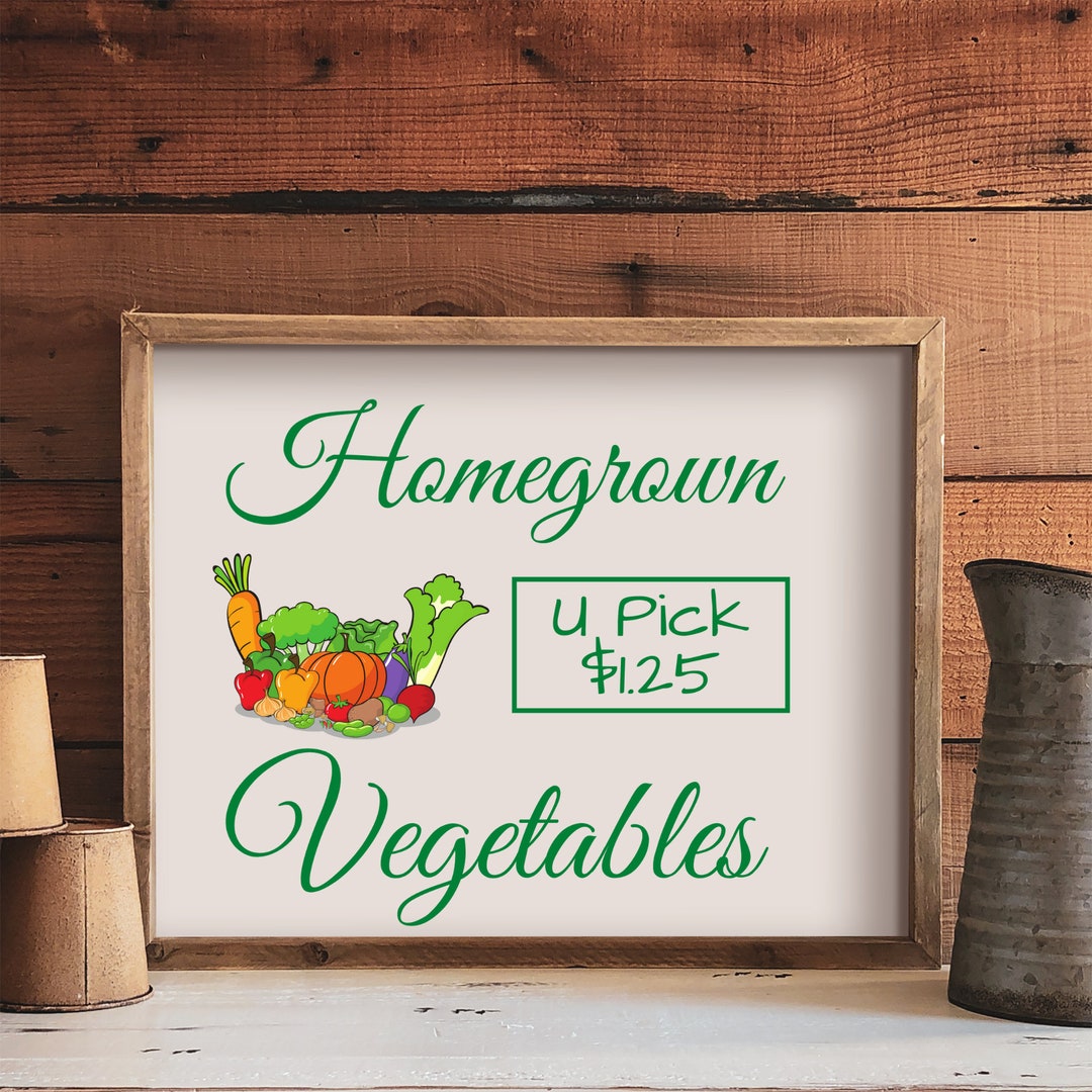 Homegrown Vegetables II, Farmhouse Sign SVG & PNG Files - Etsy