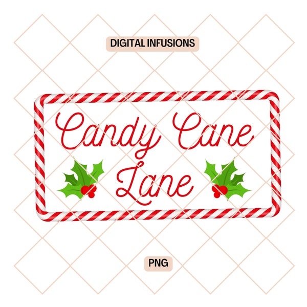 Candy Cane Lane Sign - Etsy
