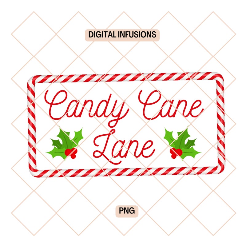 Candy Cane Lane Sign - Etsy