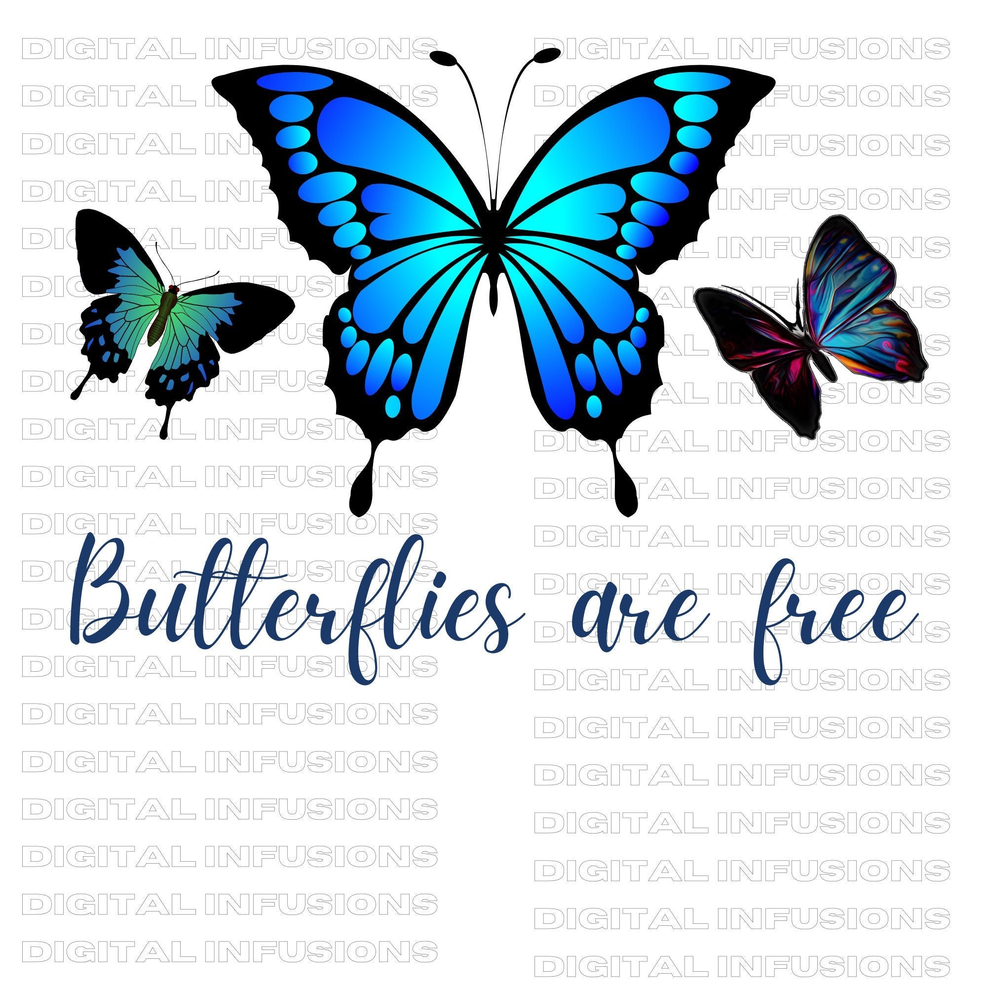 Butterflies Are Free Butterfly PNG - Etsy