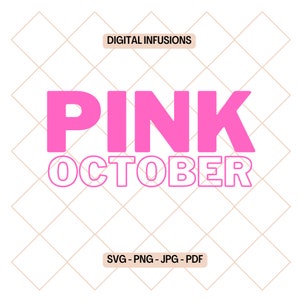 Pink October, Breast Cancer Awareness SVG / PNG Design Files for ...