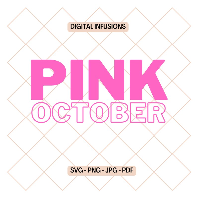 Pink October Breast Cancer Awareness SVG / PNG Design Files - Etsy
