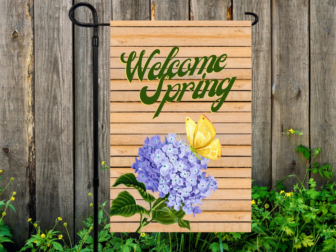 Welcome Spring, Garden Flag PNG - Etsy