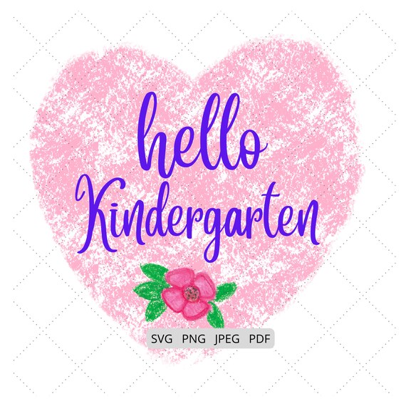 Hello Kindergarten First Day of School PNG & SVG Files - Etsy
