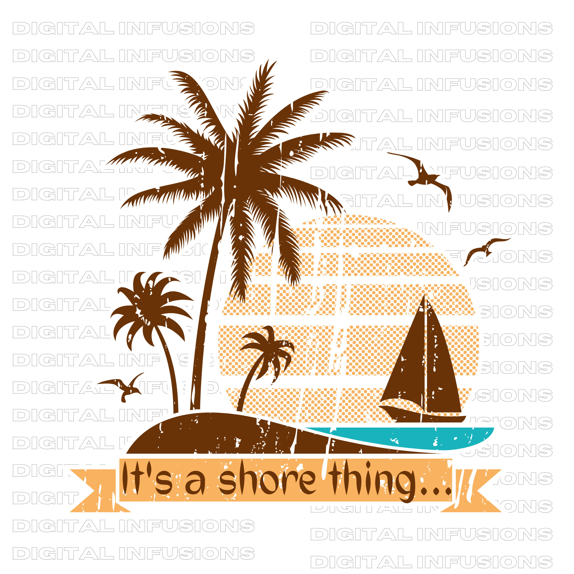 It's a Shore Thing SVG, Retro Beach PNG, Beach Themed Clip Art, Cricut ...
