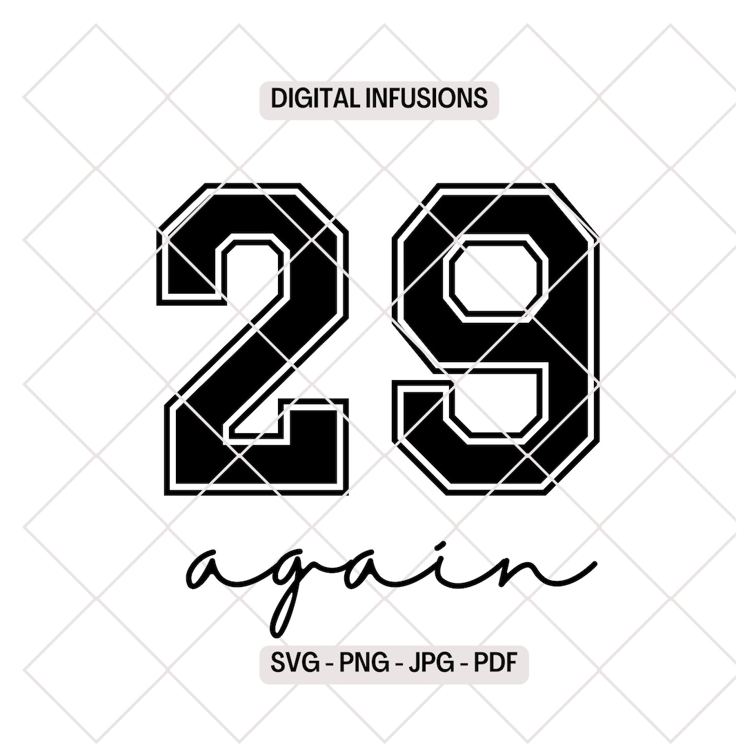 29 Again, 30th Birthday SVG | PNG Files for Cutting, Sublimation ...