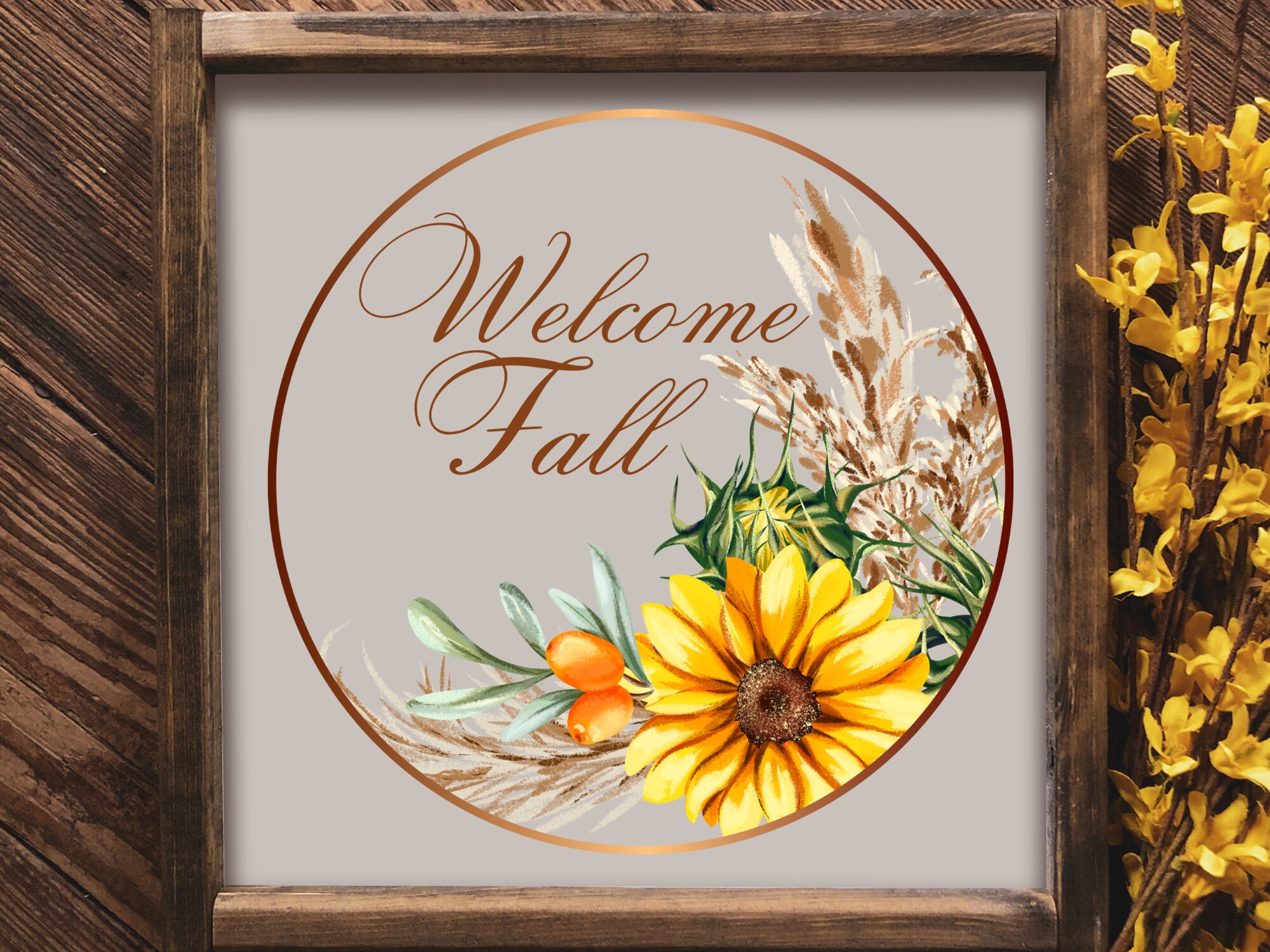 Welcome Fall, Round Door Sign PNG Design Files for Sublimation ...