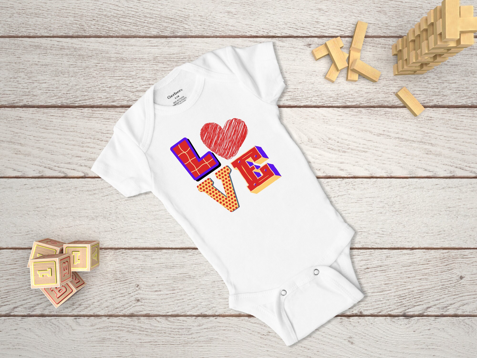Love Stacked Letters SVG & PNG - Etsy