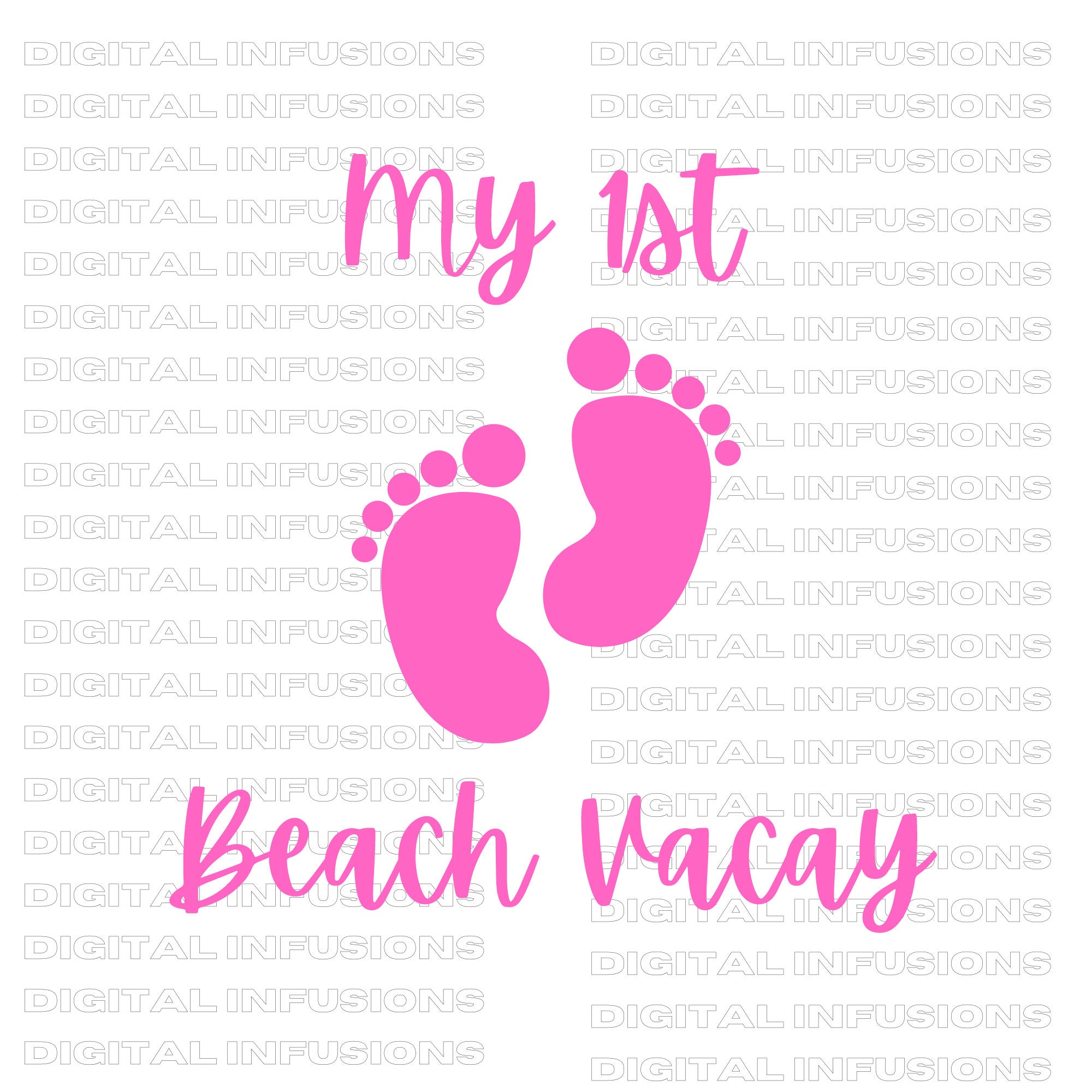 My 1st Beach Vacay, Child's Vacation SVG & PNG Files for Cutting ...