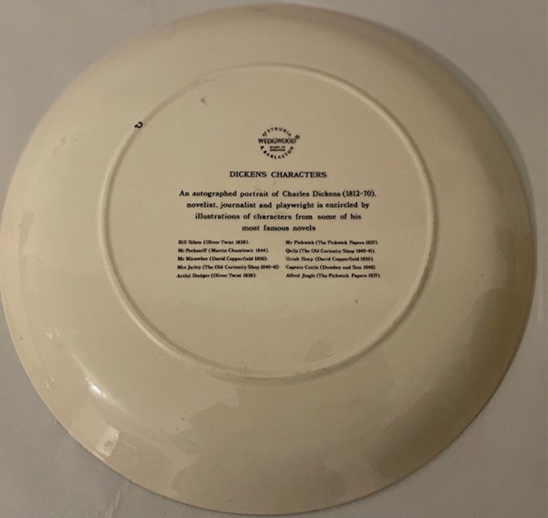 Wedgwood Dickens Characters Plate - Etsy