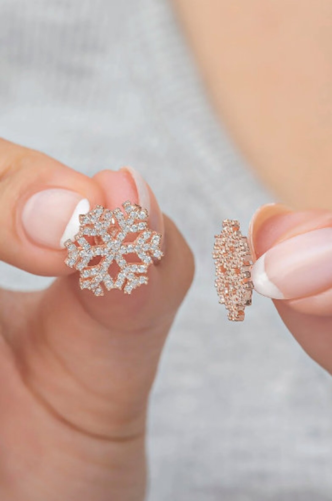 Solid Silver Snowflake Earring, Christmas Earring, Snow Earring, Winter ...