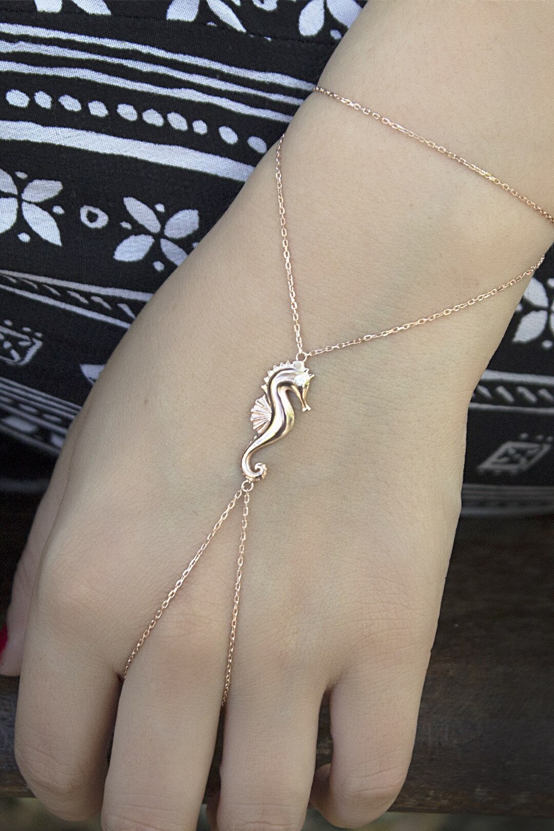 925 Sterling Silver Hand Chain, Rose Gold Filled Finger Bracelet, Chain ...
