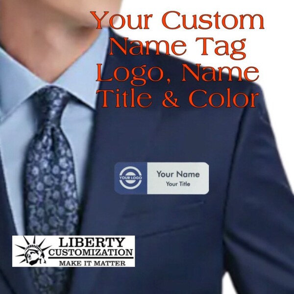 Magnetic Name Tag With Logo - Etsy
