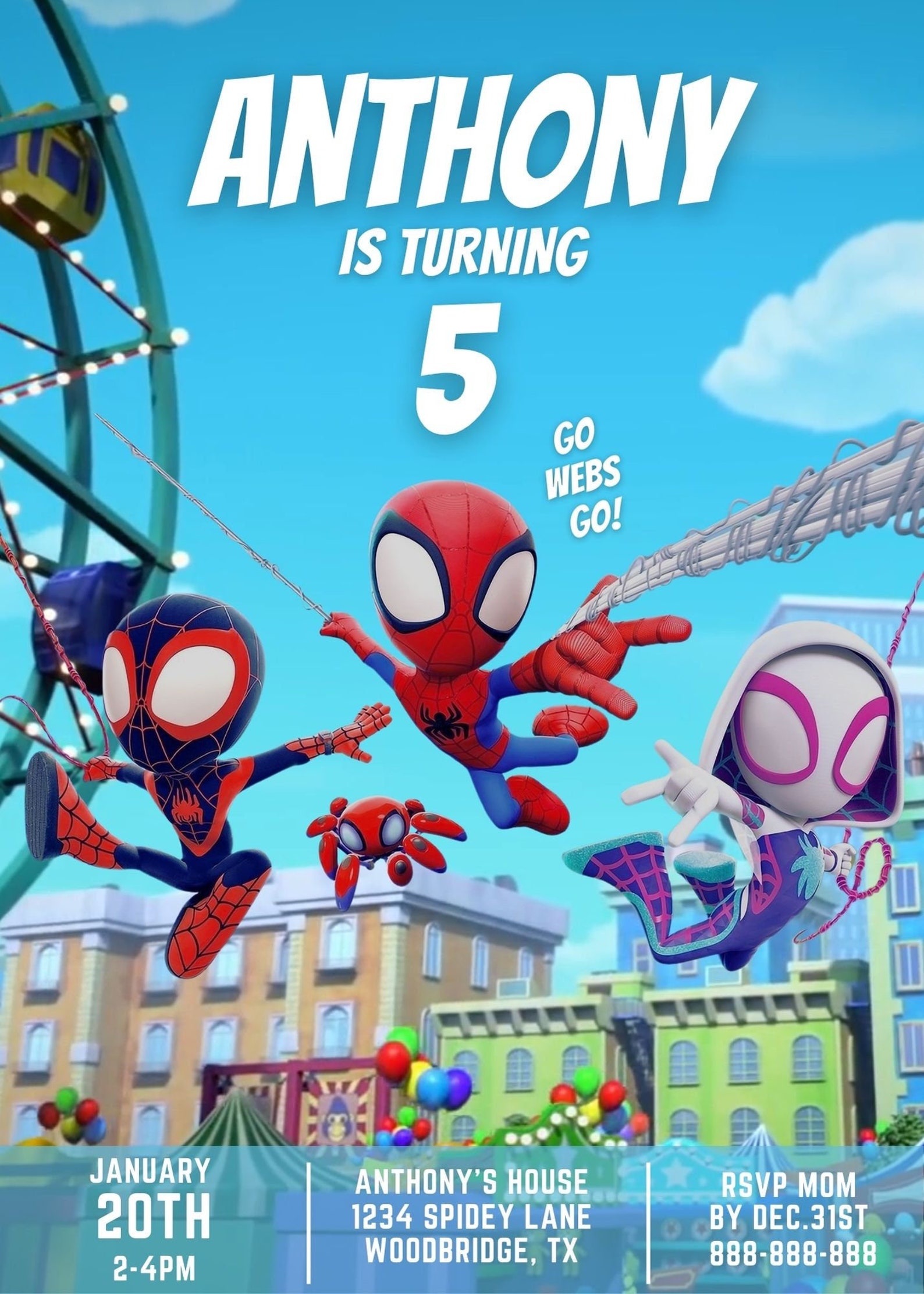 Spidey Invitation Spidey and His Amazing Friends Customizable - Etsy Canada