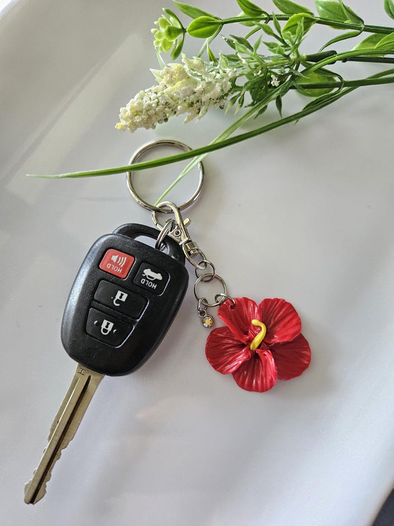 Flor de Maga Keychain – Handmade Polymer Clay Keychain, Puerto Rico ...