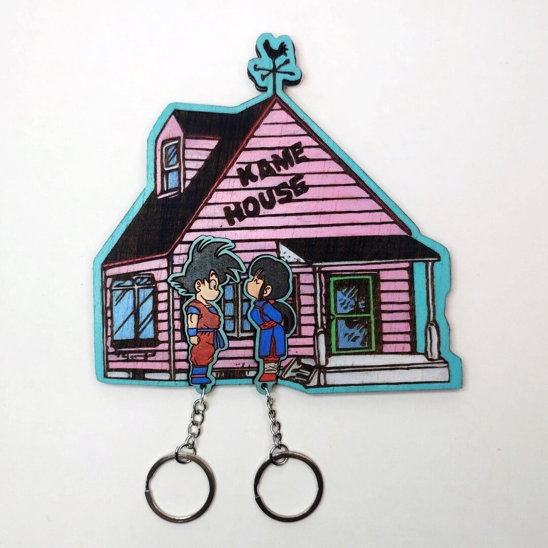 Wooden Keychain Holder for Goku and Chichi - Etsy UK