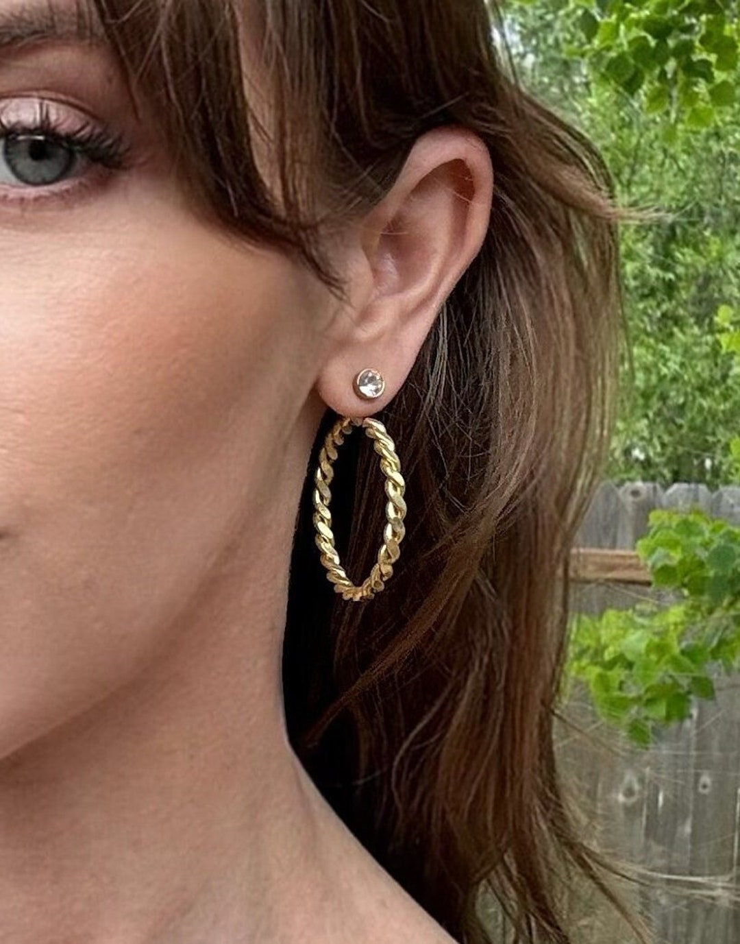 Twisted Hovering Hoops Turn Your Stud Into a Hoop Earring Earring ...