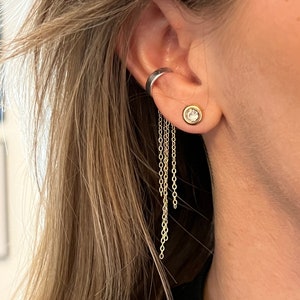 Waterfall Ear Cuff - Silver Cuff With Gold Chain - Liz Fox Roseberry ...