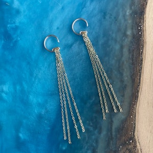 Waterfall Ear Cuff - Silver Cuff With Gold Chain - Liz Fox Roseberry ...