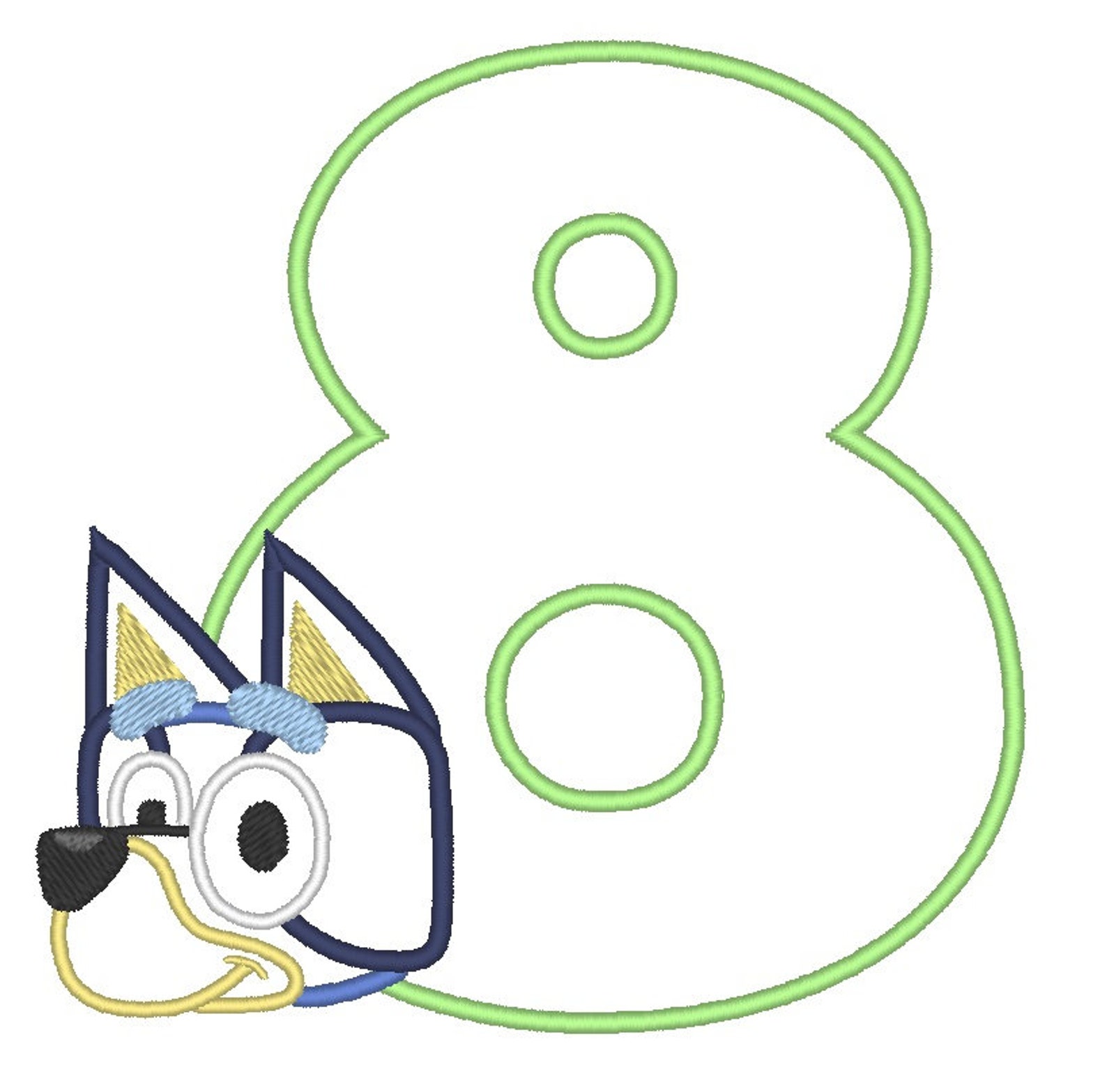 Bluey Outline Embroidery Design Number 8 - Etsy