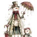 Snowman Art, Long Legs Snowman, Holiday Decor, Whimsical Snowman ...