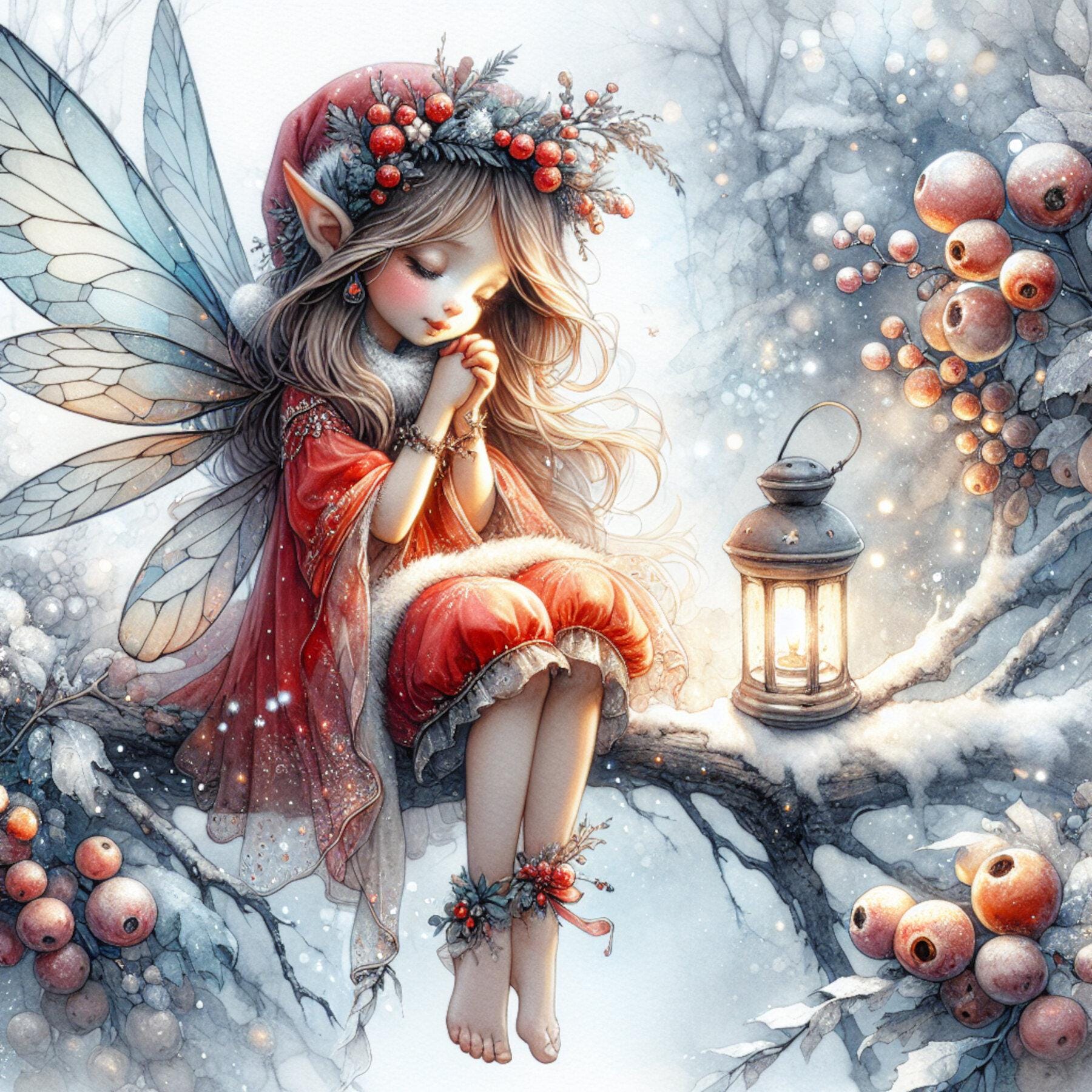20 Christmas Fairy Clipart Bundle, Christmas JPG Bundle, Fantasy ...
