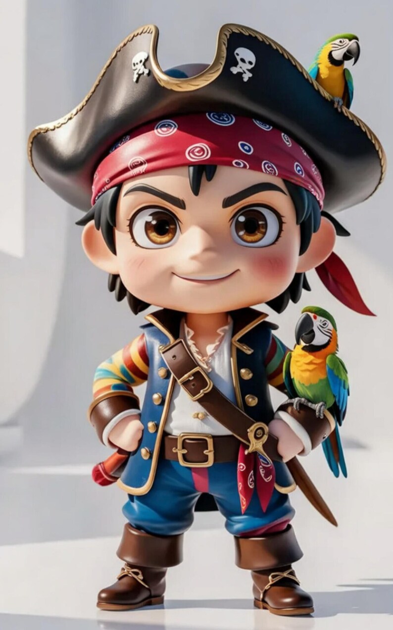 10 Pirate Boy Clipart, Chibi Boy, Pirate, Pirage Clipart, Whimsical ...