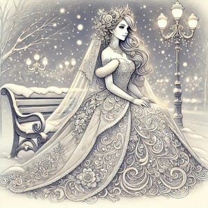 Snow Bride - 12 Jpg Images, Bridal Images, Bridal Clipart, Bridal Jpg ...