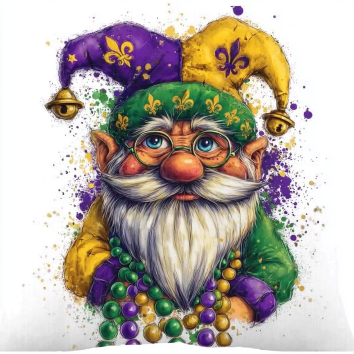 Mardi Gras Gnome CLIPART, Jester Hat Gnomes, Purple Green Gold Art ...