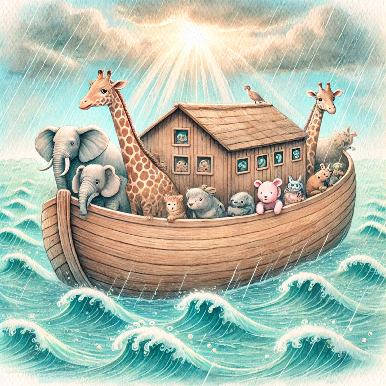 Noah's Ark Story, Biblical Flood, Animals Two by Two, Rainbow Promise ...